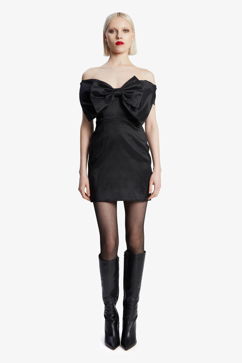 Mini Bow Dress In Black | Bardot