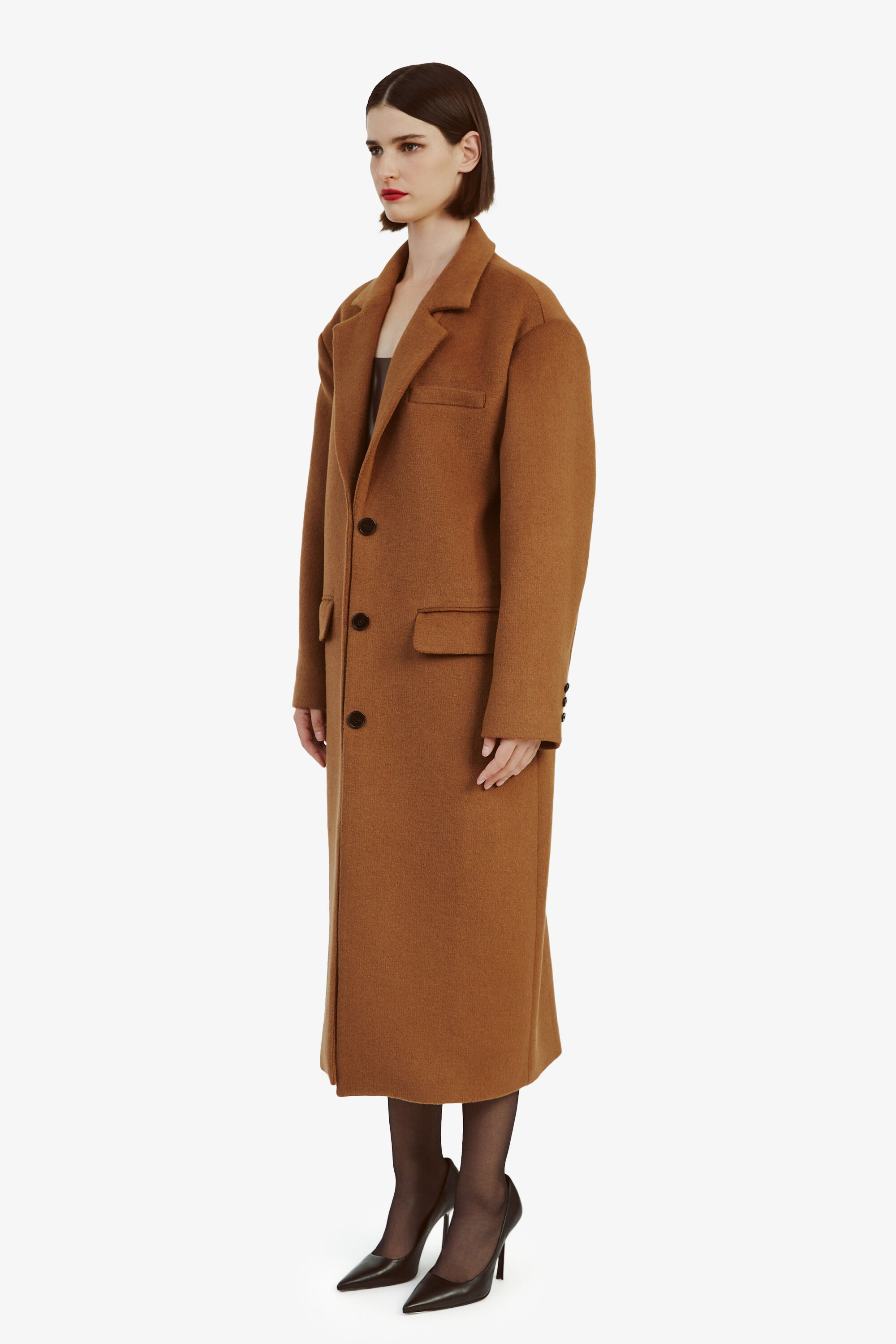 Structured Oversized Coat In Camel | Bardot