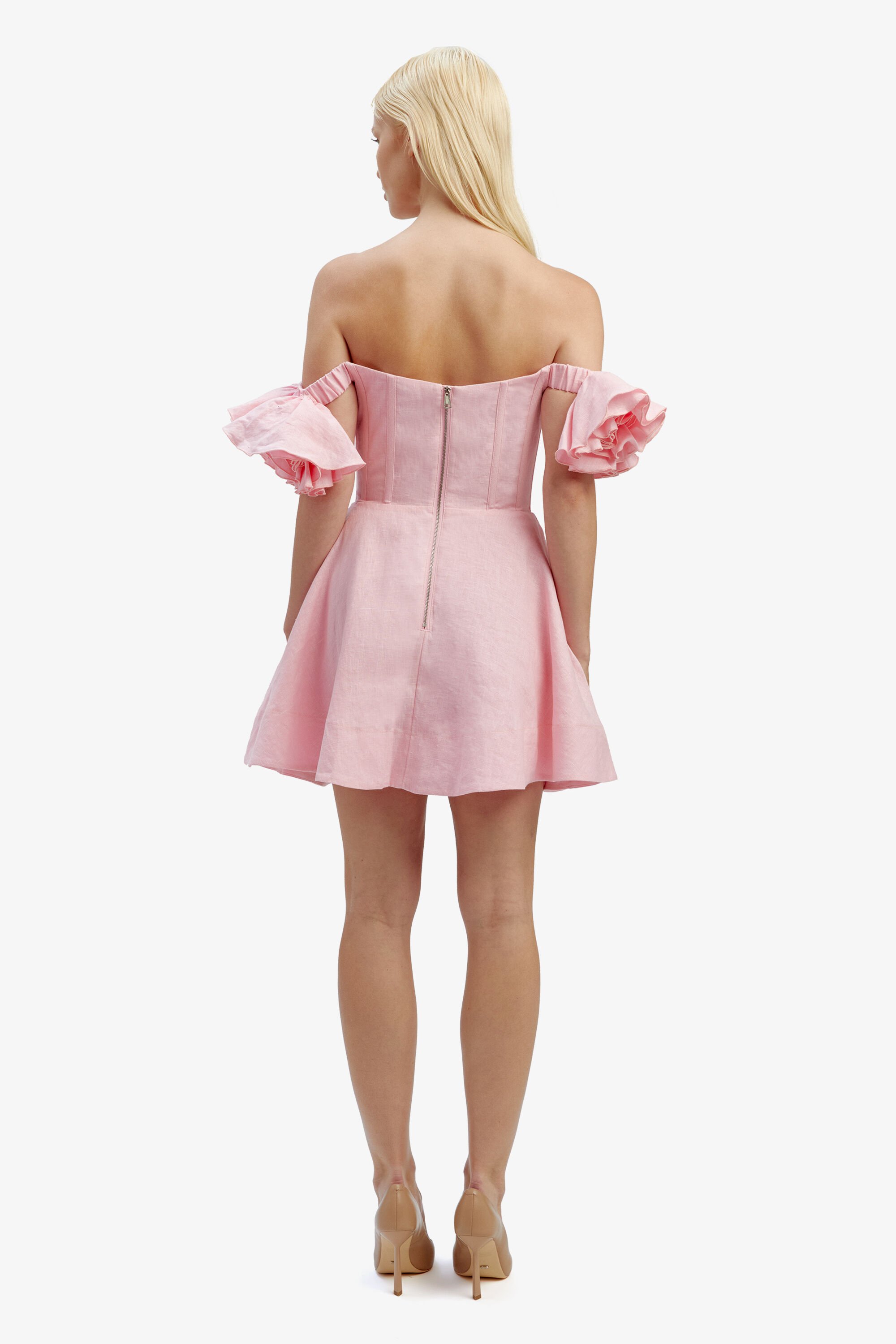 Sigma Mini Dress In Soft Pink | Bardot