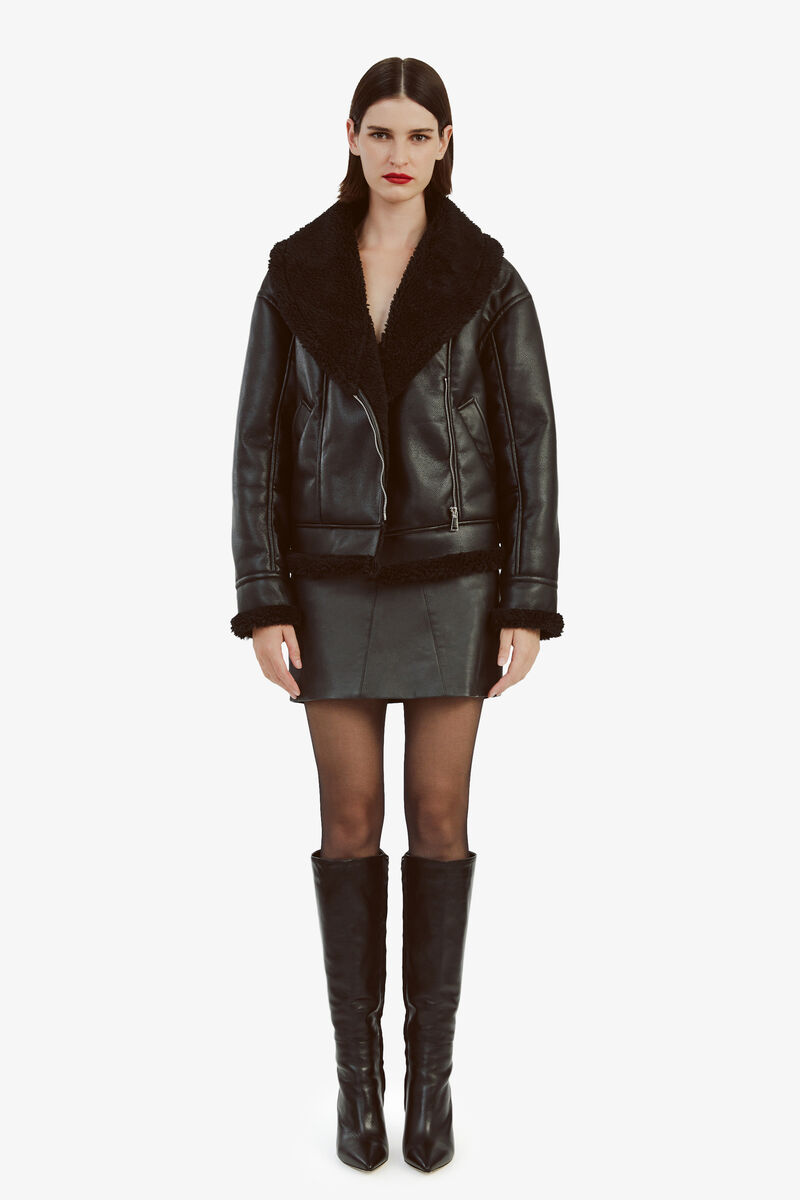 Dasha Vegan Leather Jacket In Black | Bardot