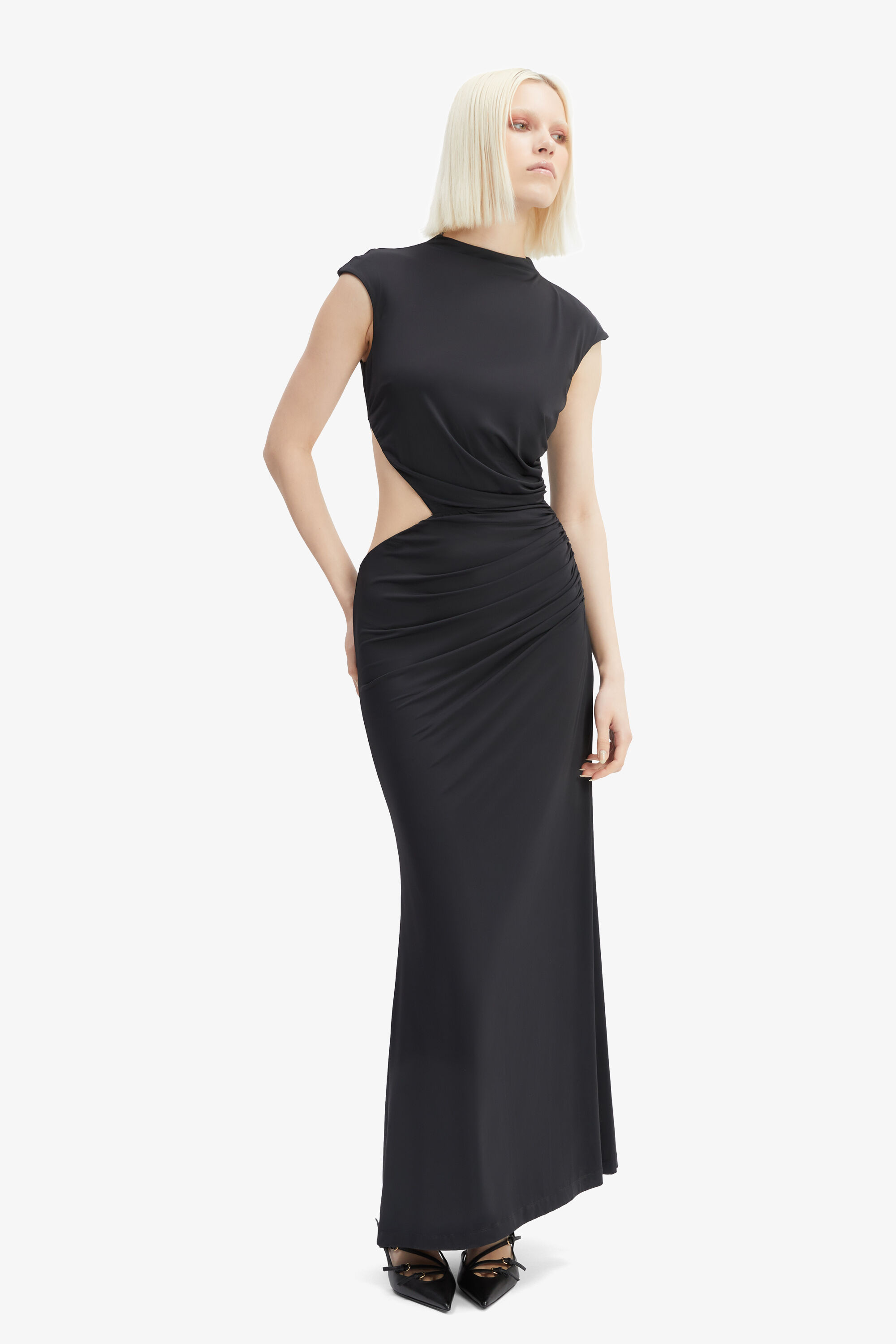 Emery Cut Out Maxi Dress In Black | Bardot