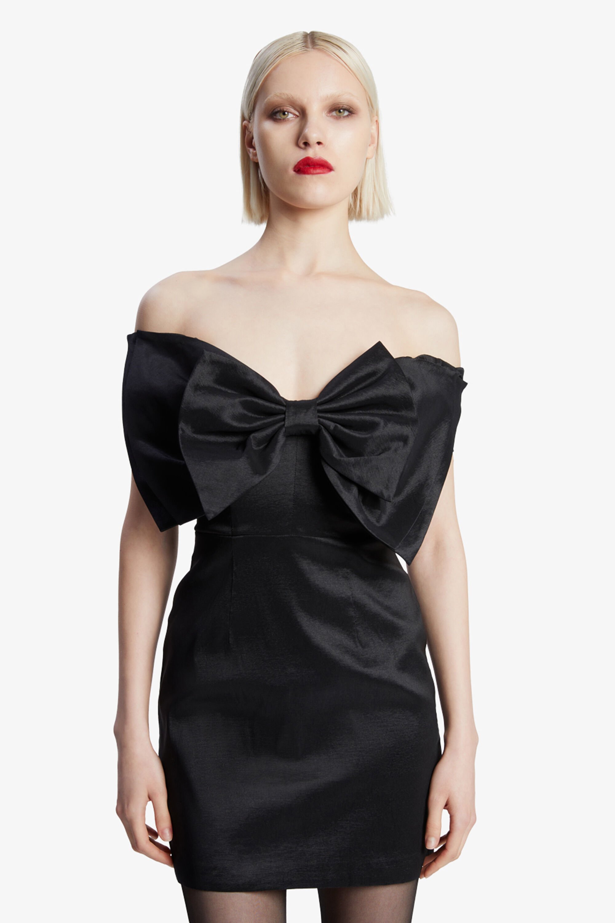 Mini Bow Dress In Black | Bardot