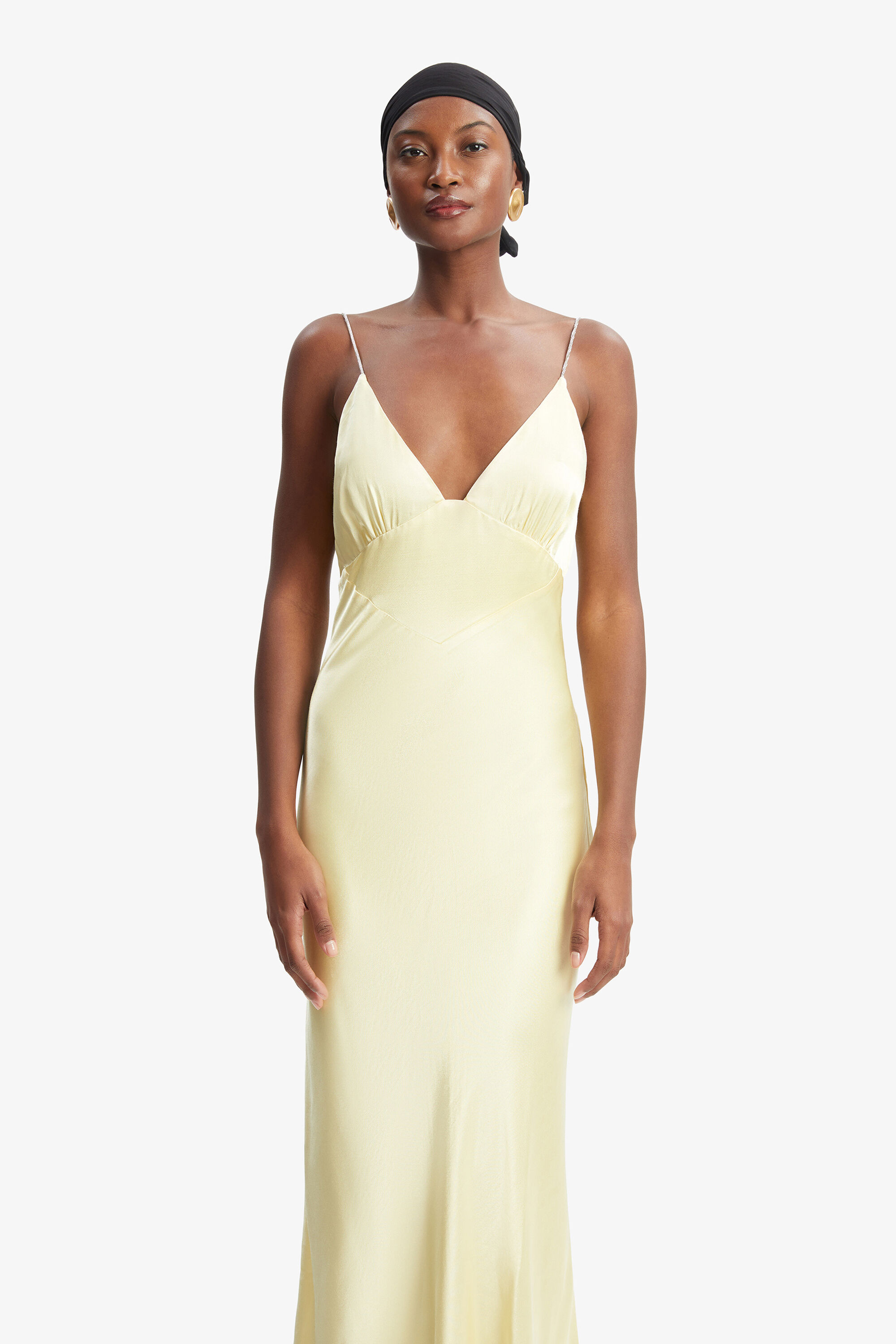 Capri Diamonte Slip Dress In Canary Yellow | Bardot