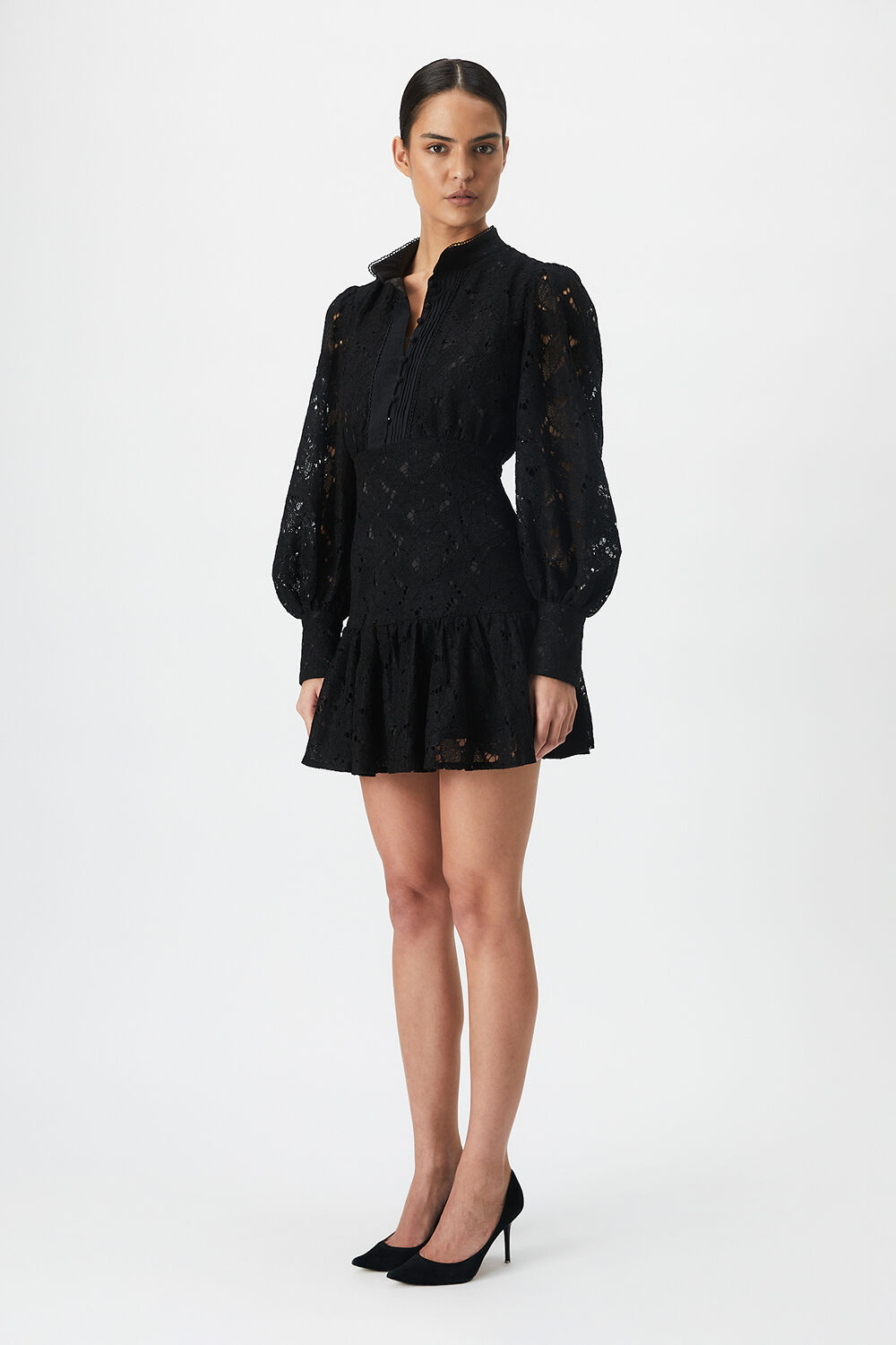 Remy Mini Lace Dress In Black | Bardot